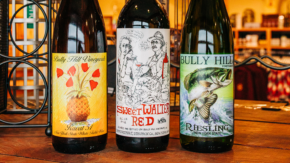 three bottles of wine